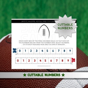 Football Boxes Game | Football Super Squares | Football Pool Game ...