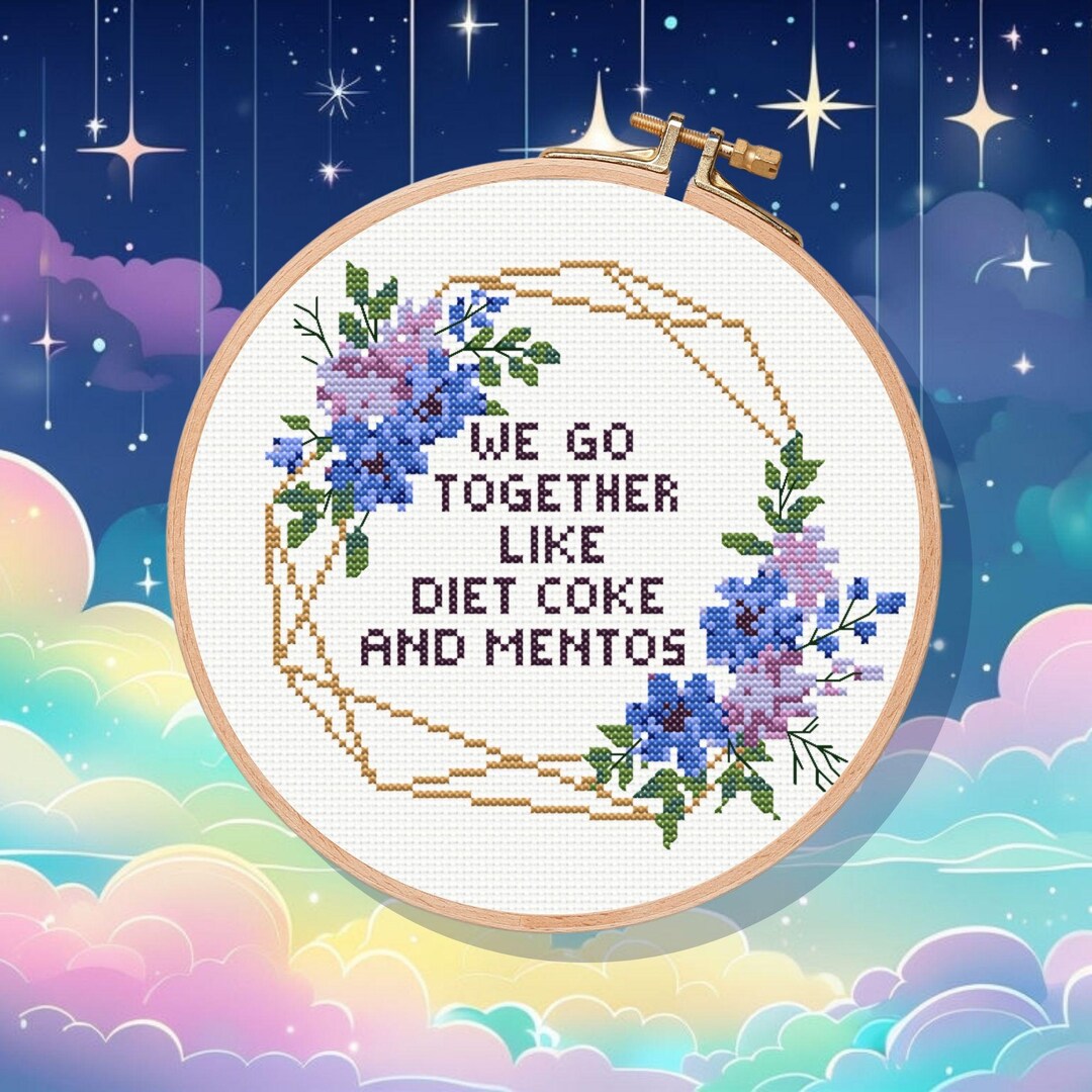 Diet Coke and Mentos Cross Stitch Pattern: Funny Snarky Design (PDF ...