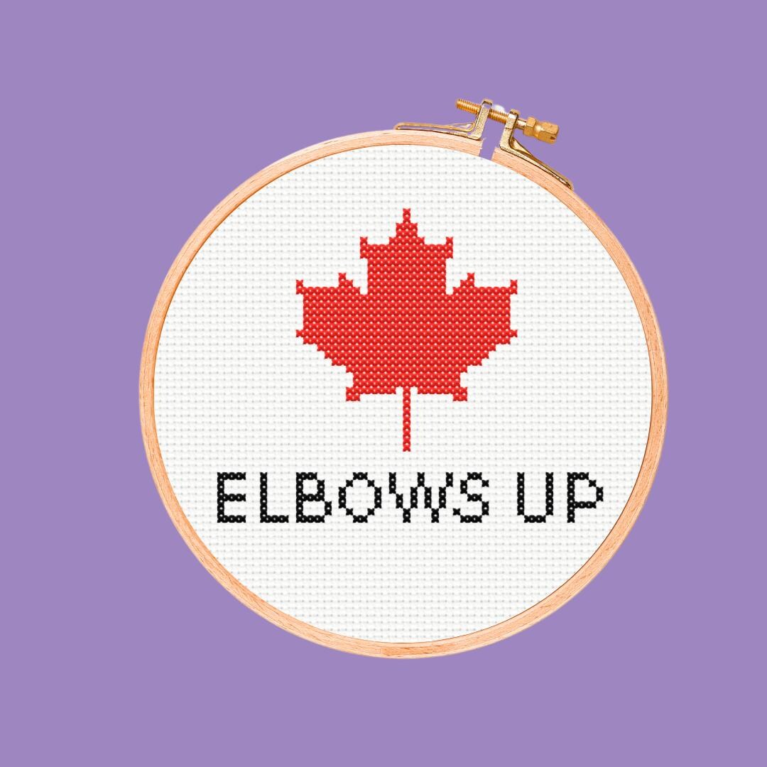 Elbows up Cross Stitch Pattern, Canadian Cross Stitch Pattern - Etsy