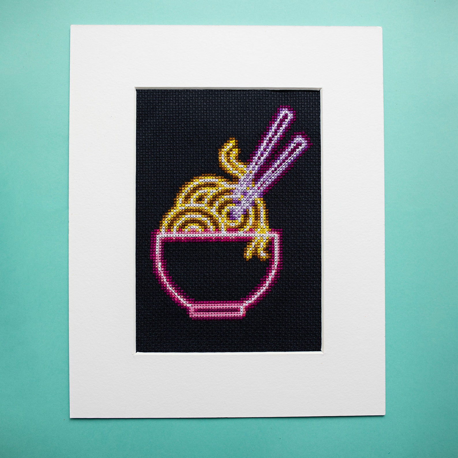 Neon Ramen - Neon Sign Cross Stitch Pattern Pdf for Beginners - Etsy