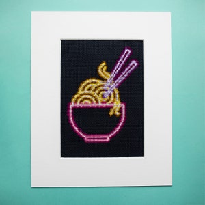 Neon Ramen - Neon Sign Cross Stitch Pattern Pdf for Beginners - Etsy