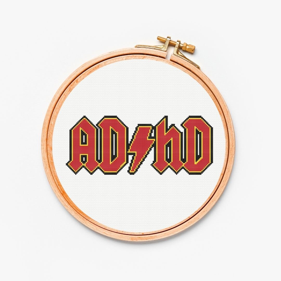 ADHD Rocks Cross Stitch Pattern Pdf Instant Download, Neurodiversity ...