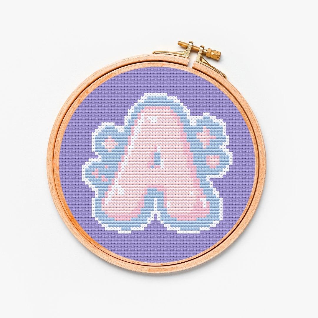 Chibi Initial A Cross Stitch Pattern, Monogram, Beginner, Small Hoop ...