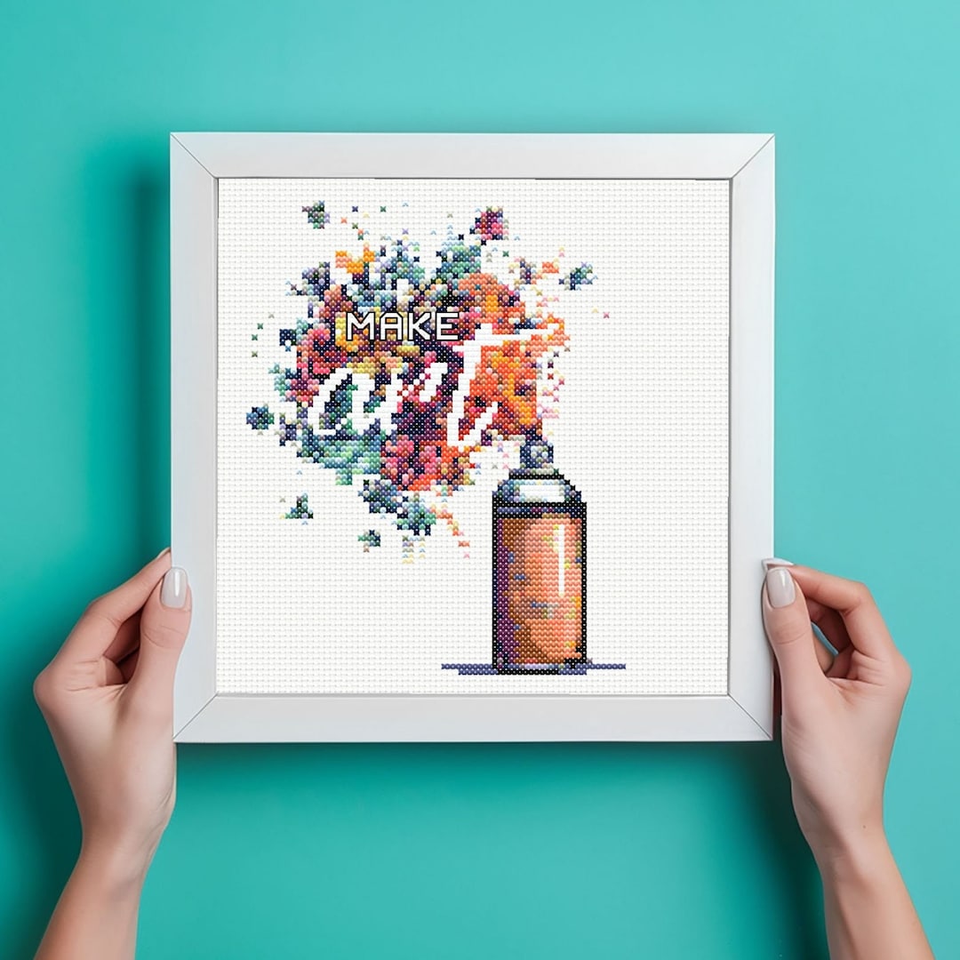 Make Art Spray Paint Cross Stitch Pattern: Colorful Beginner Design ...