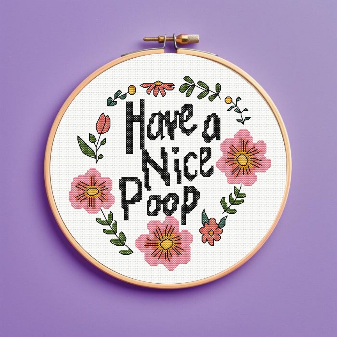 Have a Nice Poop Cross Stitch Pattern, Bathroom Humor, Easy Beginner ...