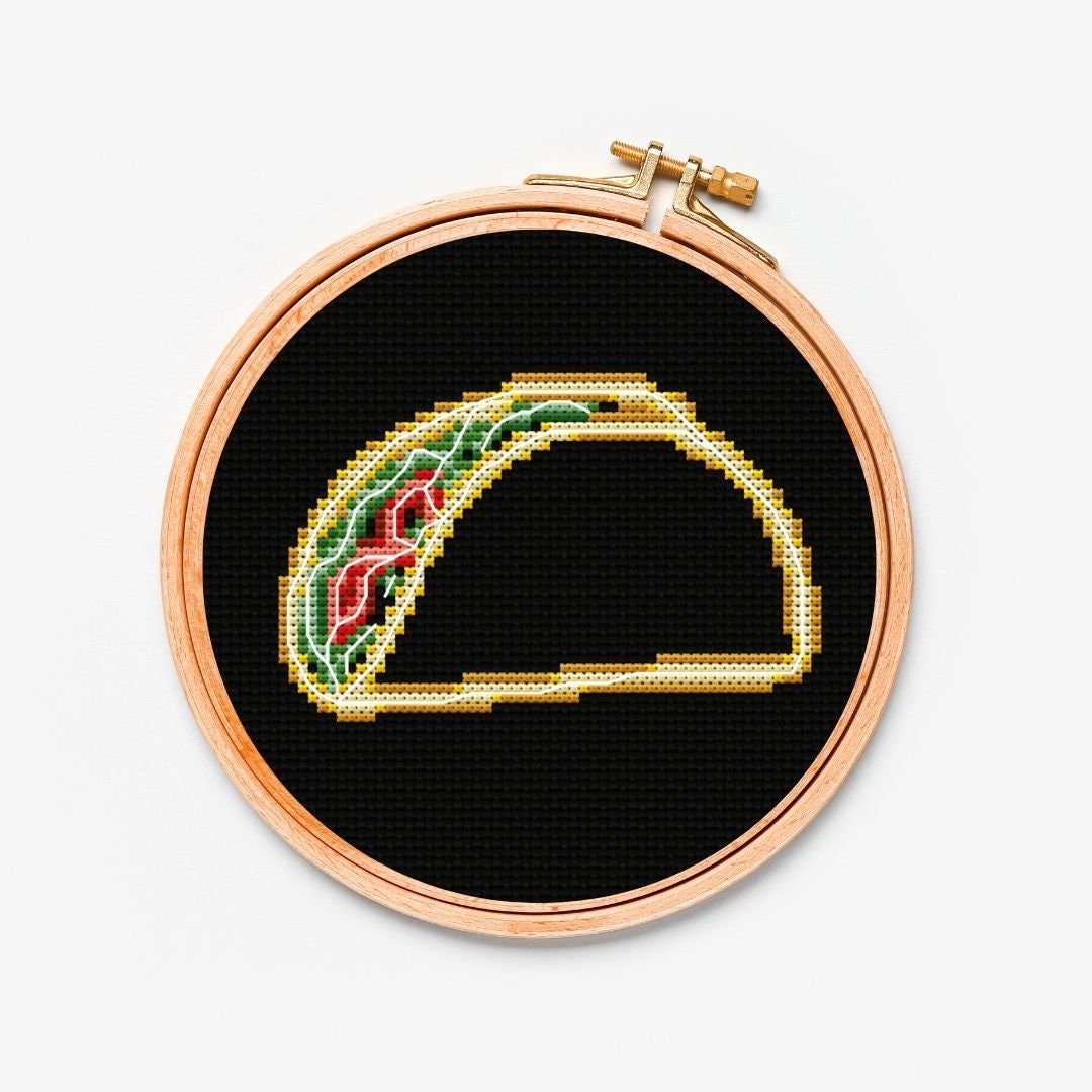Neon Taco Neon Sign Cross Stitch Pattern Pdf for Beginners - Etsy