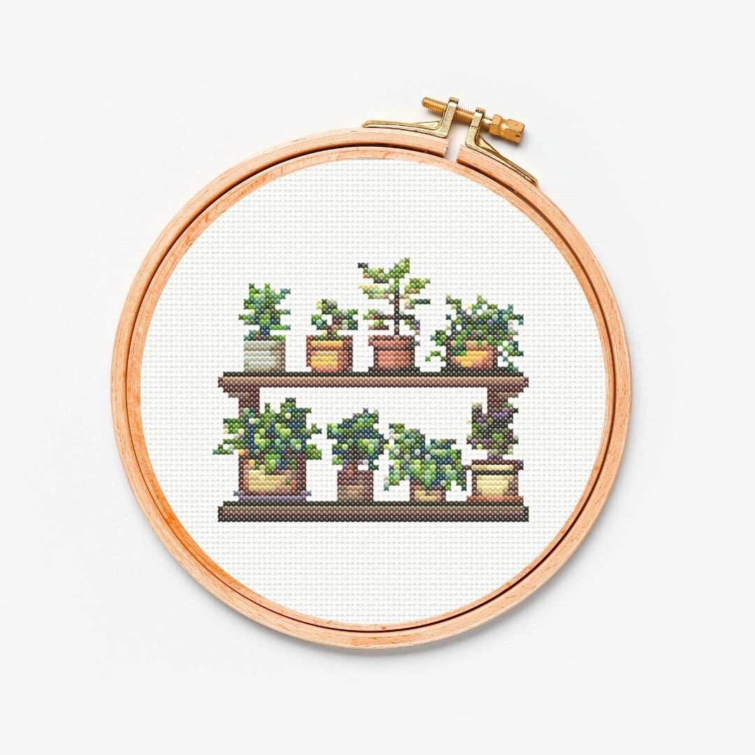 Plant Shelf Cross Stitch Pattern, Pattern Keeper Compatible, Pdf ...