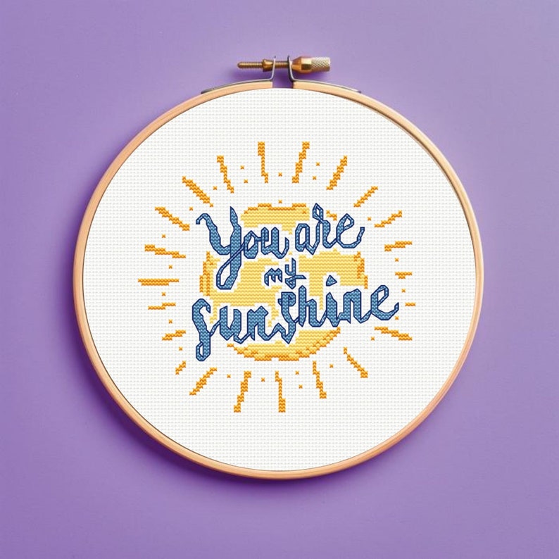 You Are My Sunshine Cross Stitch Pattern, Cheerful, Easy Beginner ...