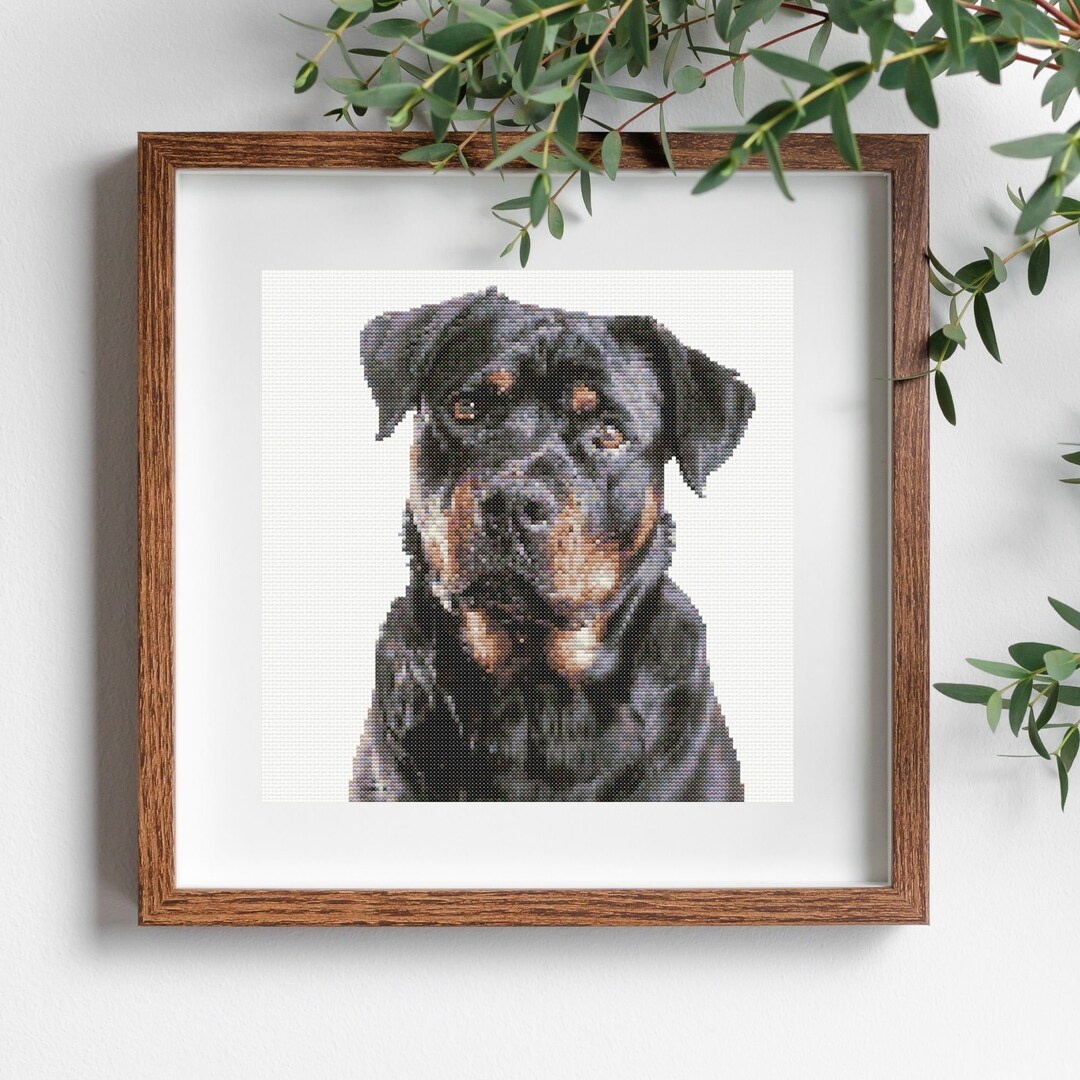 Rottweiler Portrait Cross Stitch Pattern Downloadable PDF - Etsy