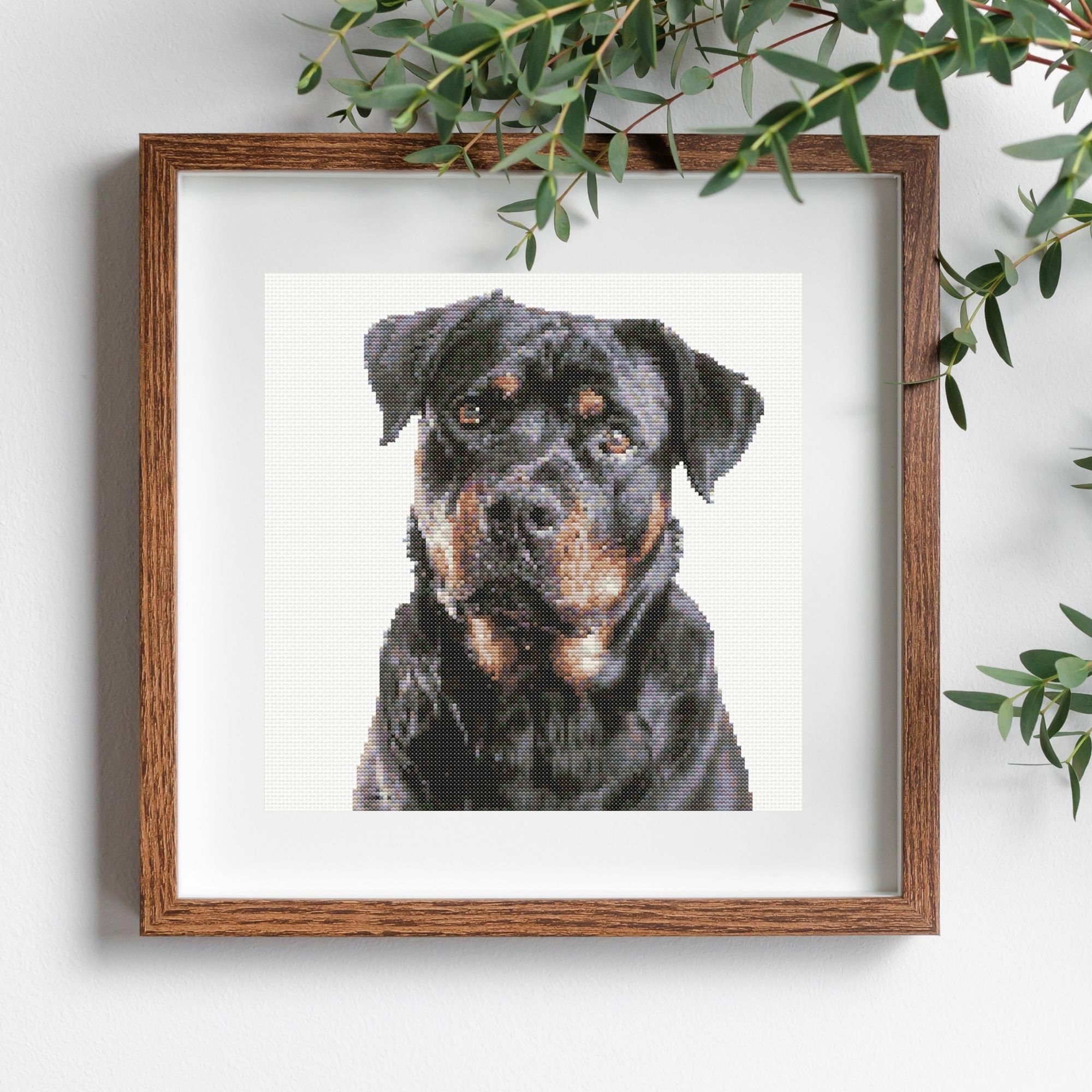 Rottweiler Portrait Cross Stitch Pattern Downloadable PDF - Etsy