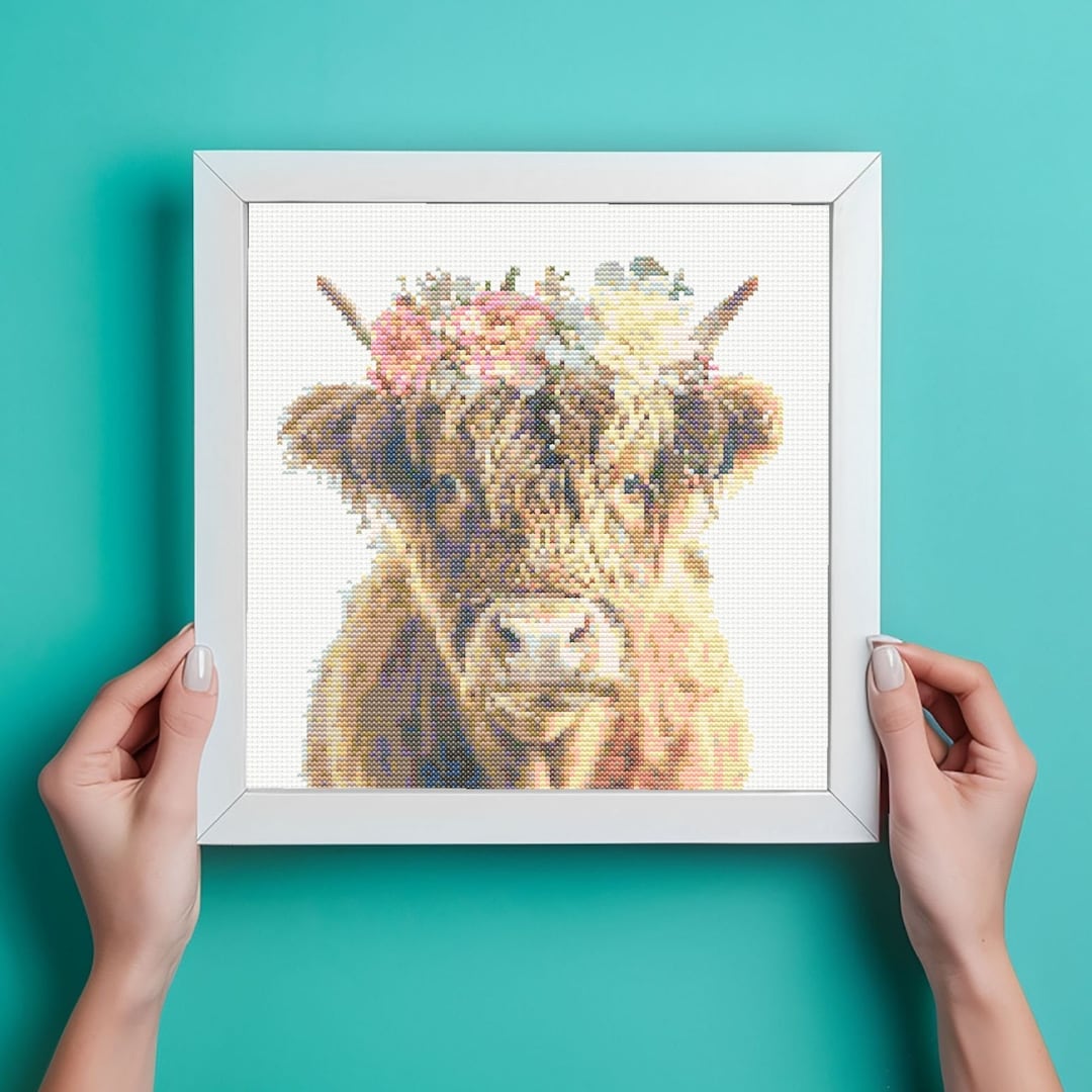 Highland Cow Cross Stitch Pattern | Cute Cow | Rustic Decor | Cow ...