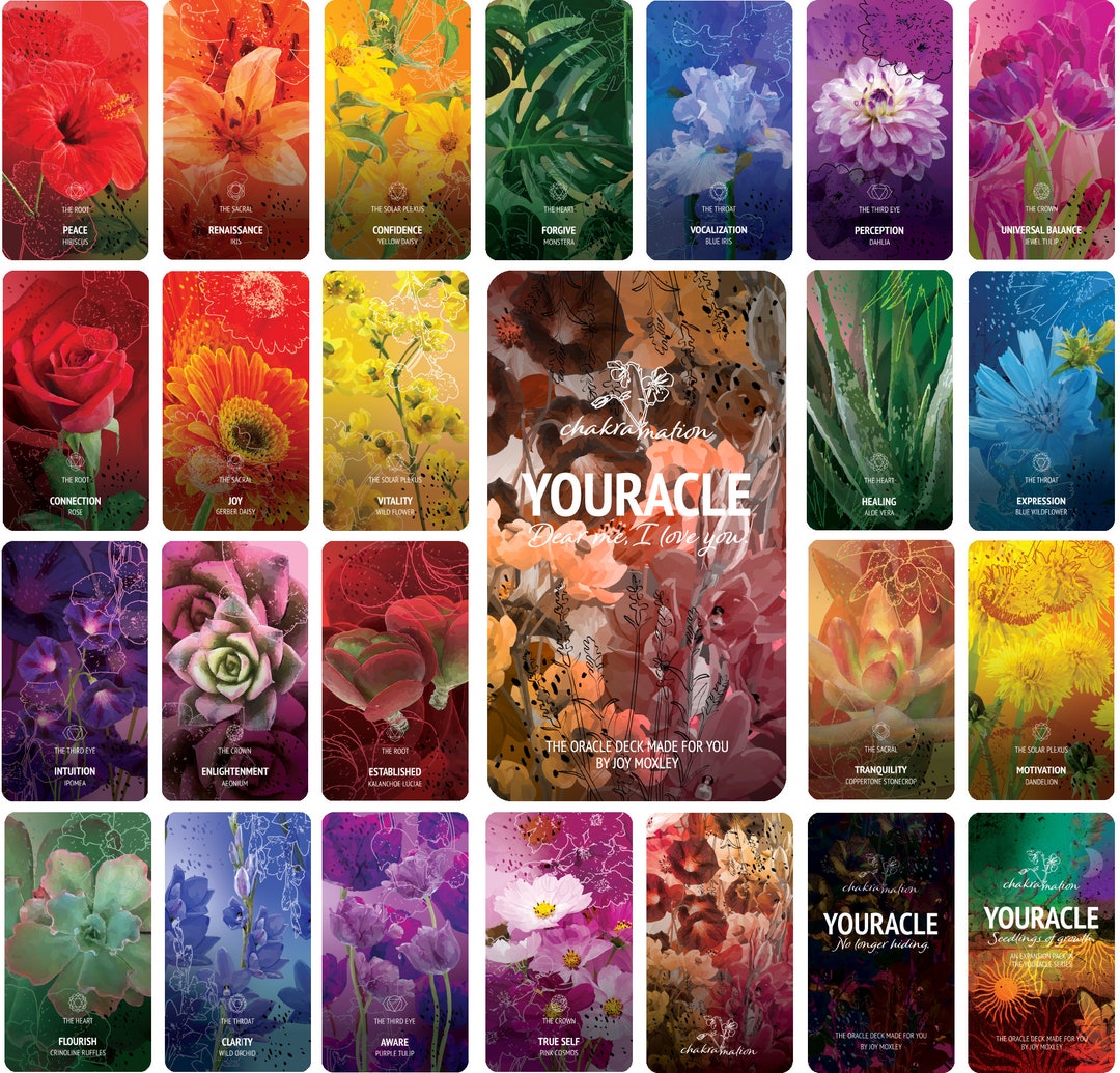 Chakra Floral Oracle Cards—all Three Packs Included in Purchase - Etsy