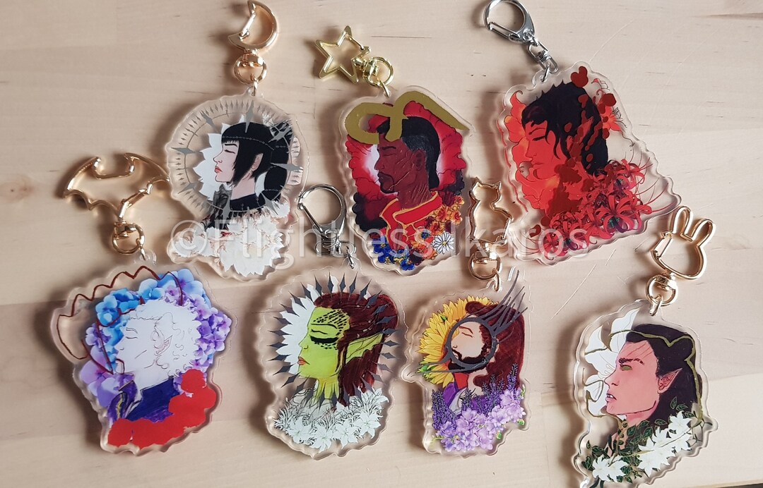 BG3 Baldur's Gate 3 Hot Stamping Acryclic Keychains Astarion, Wyll ...