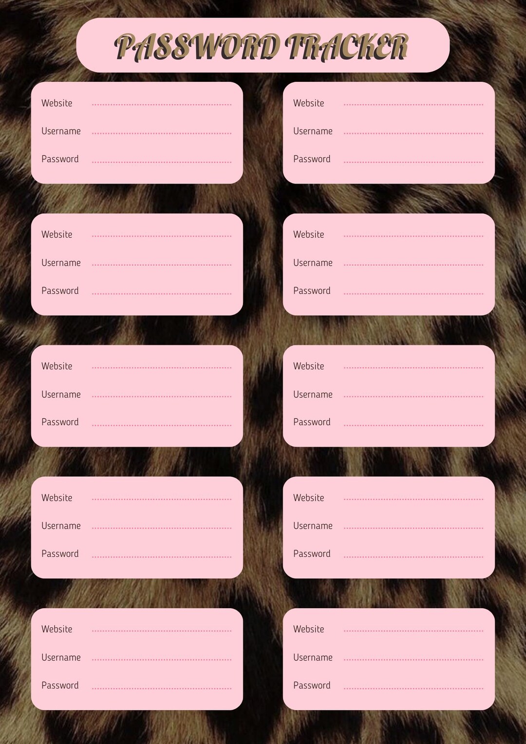 Password Tracker Printable Digital Print Organising - Life, Baby Pink ...