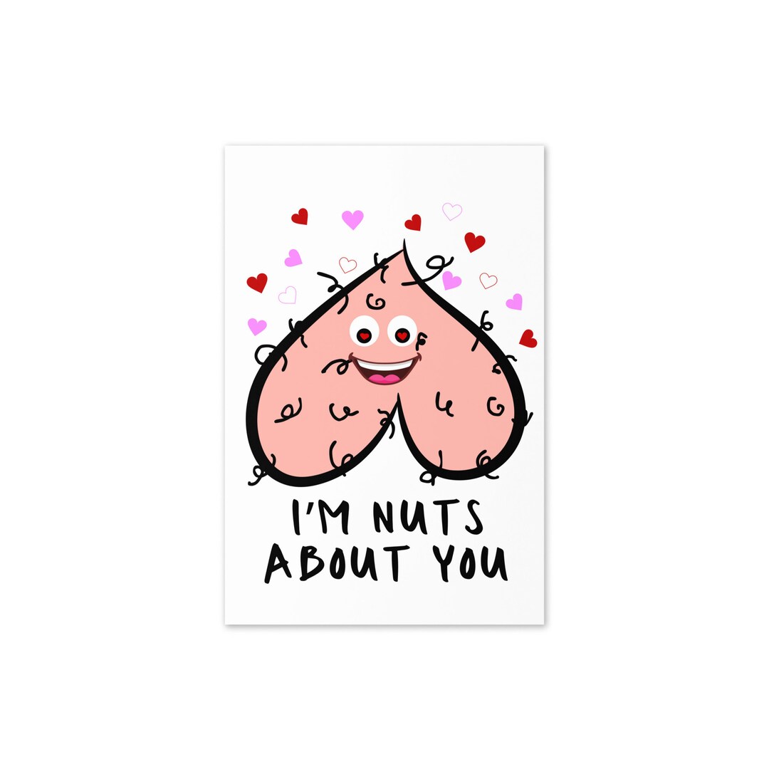 Im Nuts About You Valentines Day Card, Funny Anniversary Card, Adult ...