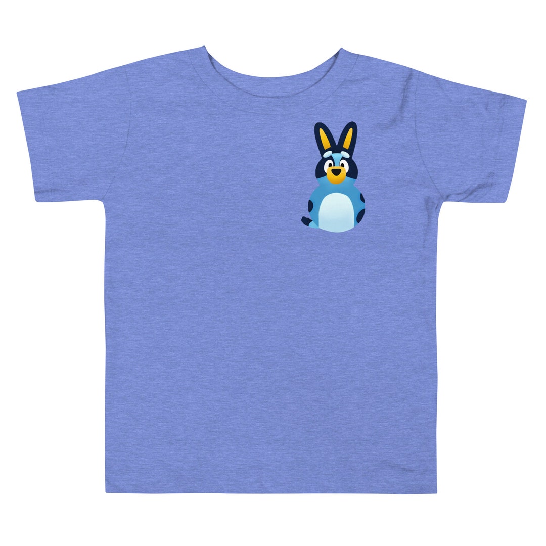 Toddler Bluey Peep Pocket T-shirt, Kids Cartoon Blue Heeler Easter Tee ...