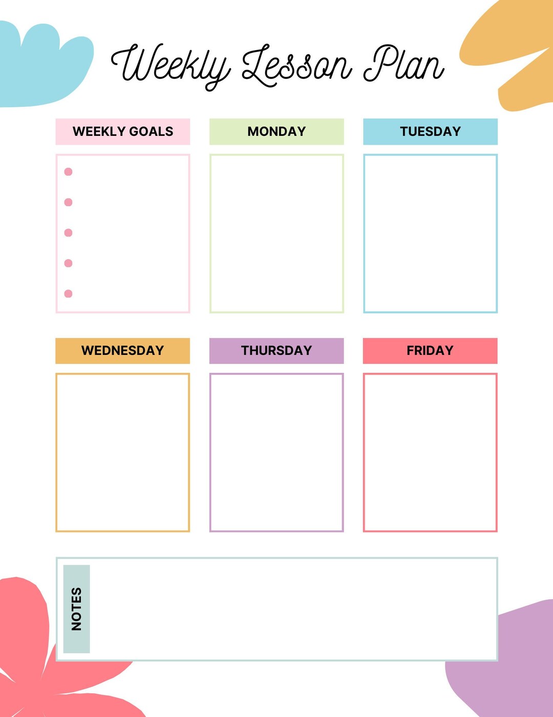 Weekly Lesson Plans - Etsy