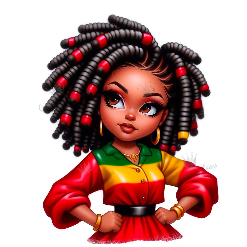 Chibi Black History Month Clipart Black History Chibi Png Afro Chibi Doll Stickers Cute Black
