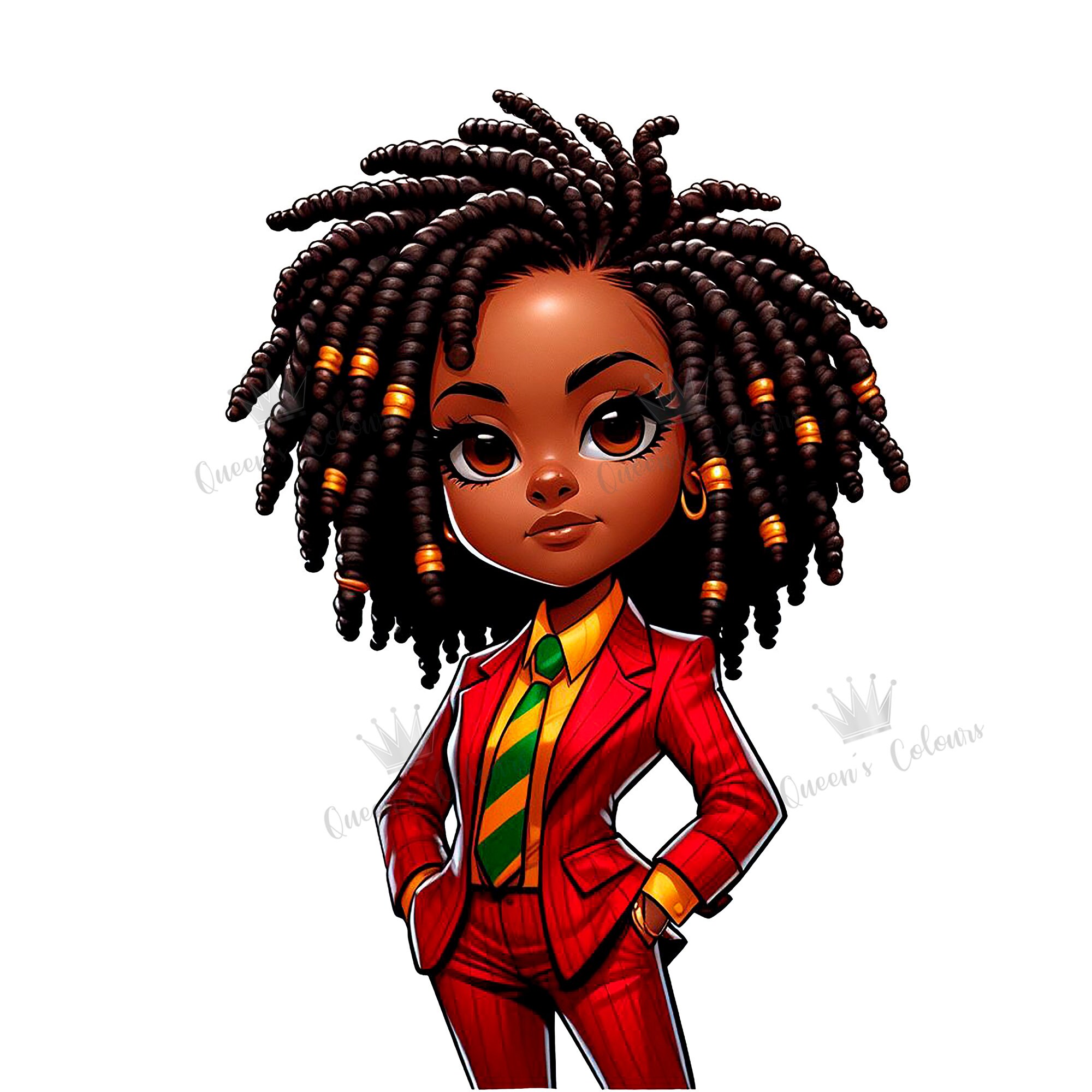 Chibi Black History Month Clipart, Black History Chibi PNG, Afro Chibi ...