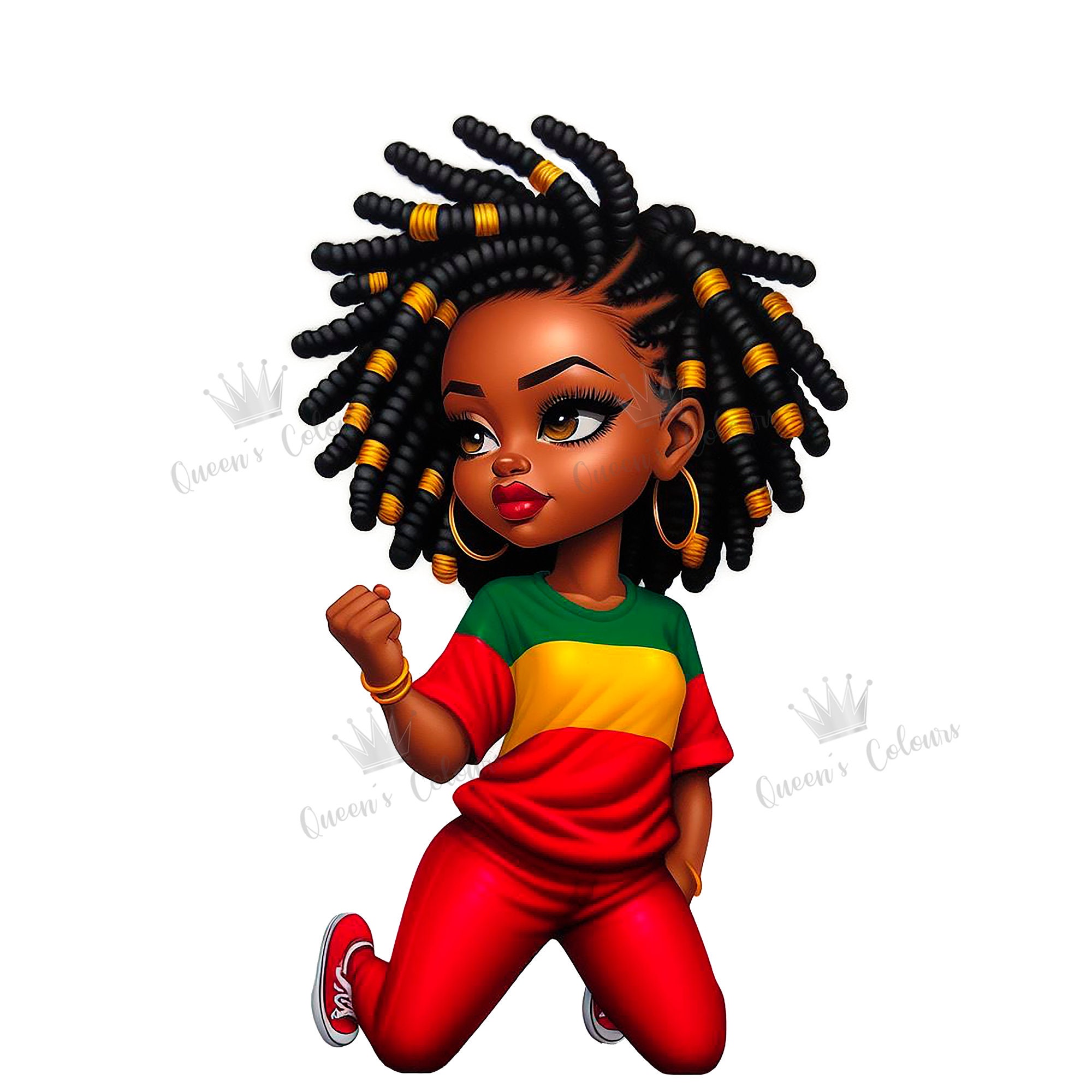 Chibi Black History Month Clipart, Black History Chibi PNG, Afro Chibi ...