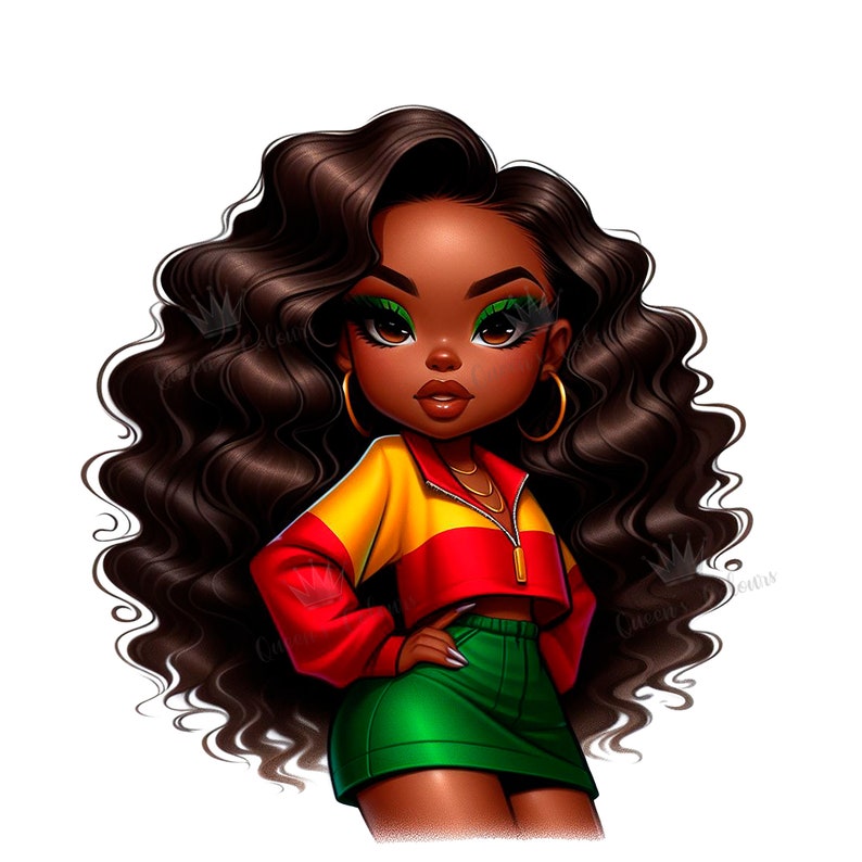 Chibi Black History Month Clipart Black History Chibi Png Afro Chibi Doll Stickers Cute Black