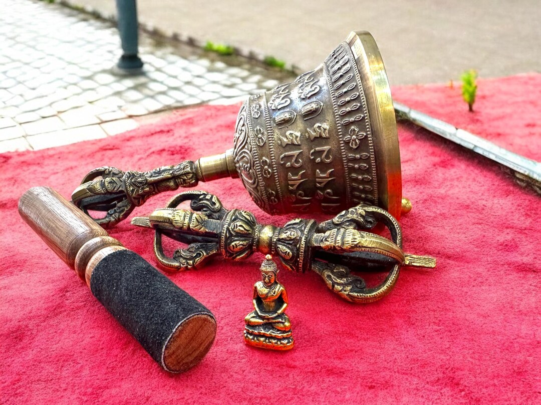 Premium Quality Meditation Bell Authentic Tibetan 6" Bronze Bell ...