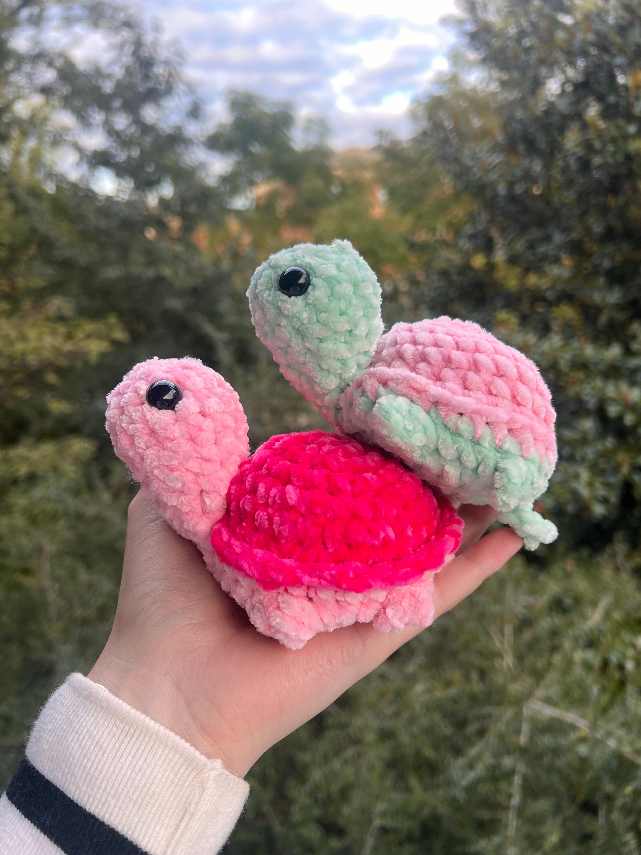 Mini Crochet Turtle Amigurumi Plushie Customizable MADE TO ORDER - Etsy