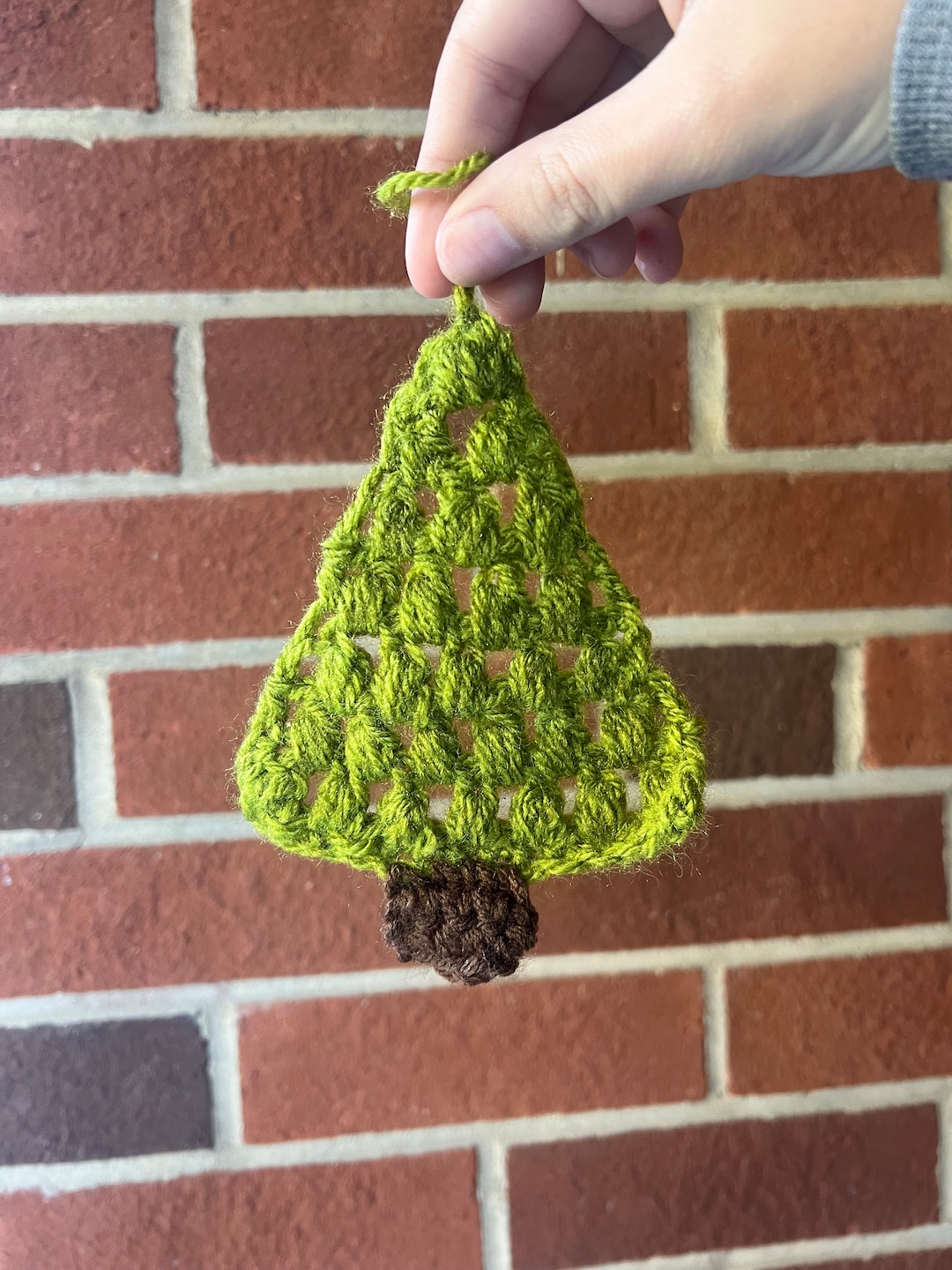 SET OF 2 Crochet Christmas Tree Ornament Handmade Customizable - Etsy