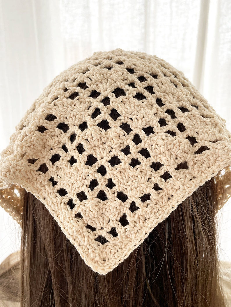Crochet Hearts Triangle Shawl Pattern: Lace Bandana Scarf (PDF Pattern ...