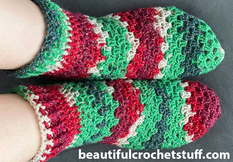 Crochet Granny Socks PDF Pattern: Crochet Christmas Socks, Crochet Gift, Crochet Wool Socks ...