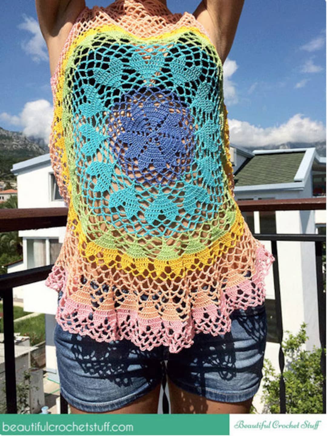 Crochet Heart Lace Top Pattern: Lovebeat Beach Coverup (PDF Pattern) - Etsy
