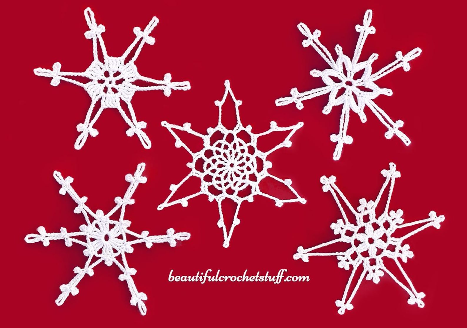 Lace Snowflakes Set PDF Crochet Pattern: Cotton Yarn Christmas Decor - Etsy