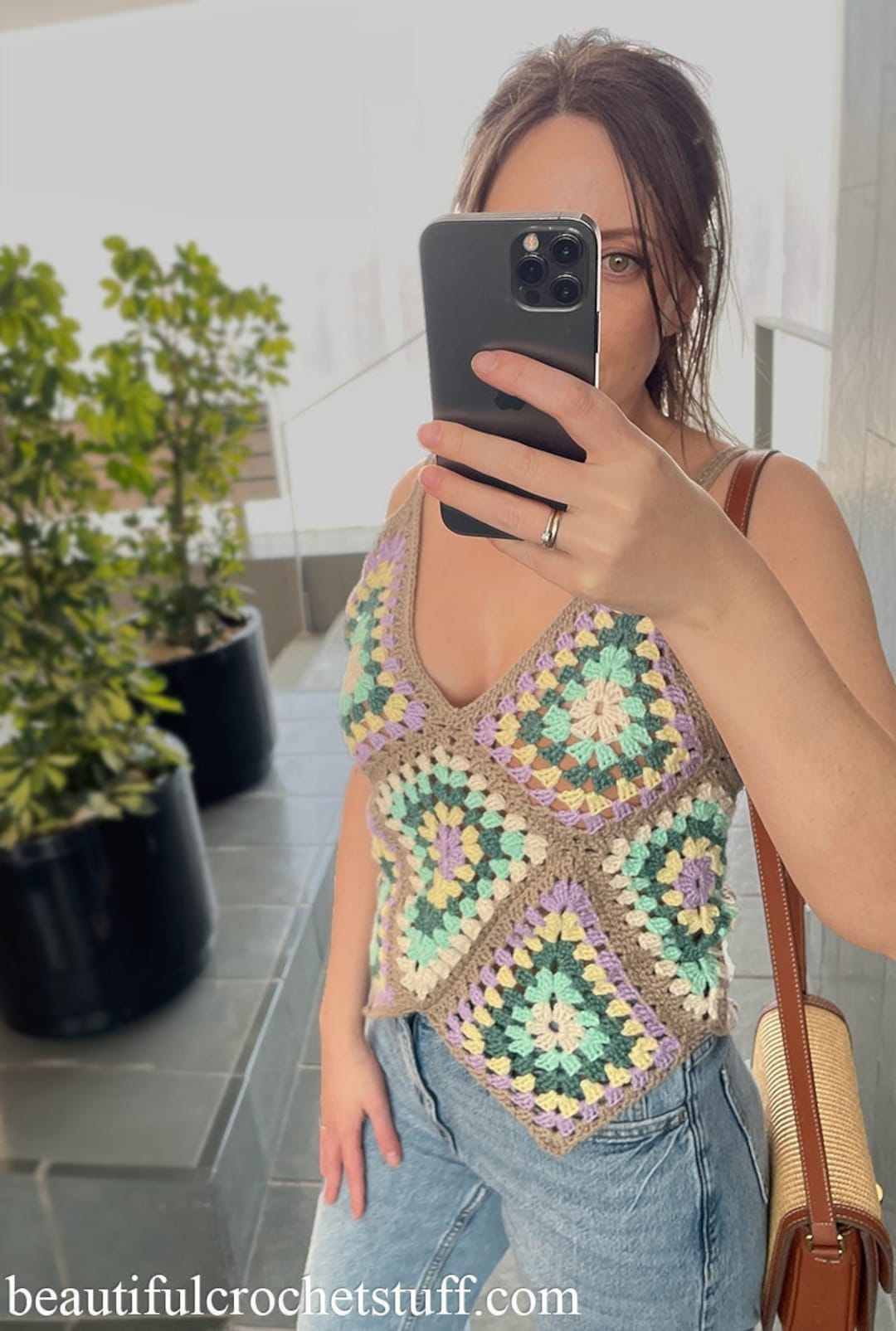 Crochet Granny Diamond Top Pattern - Crochet Granny Square Top, Crochet ...