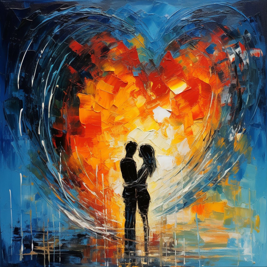 Picture of a Couple in Love, Heart, Picture About Love. Gift for ...