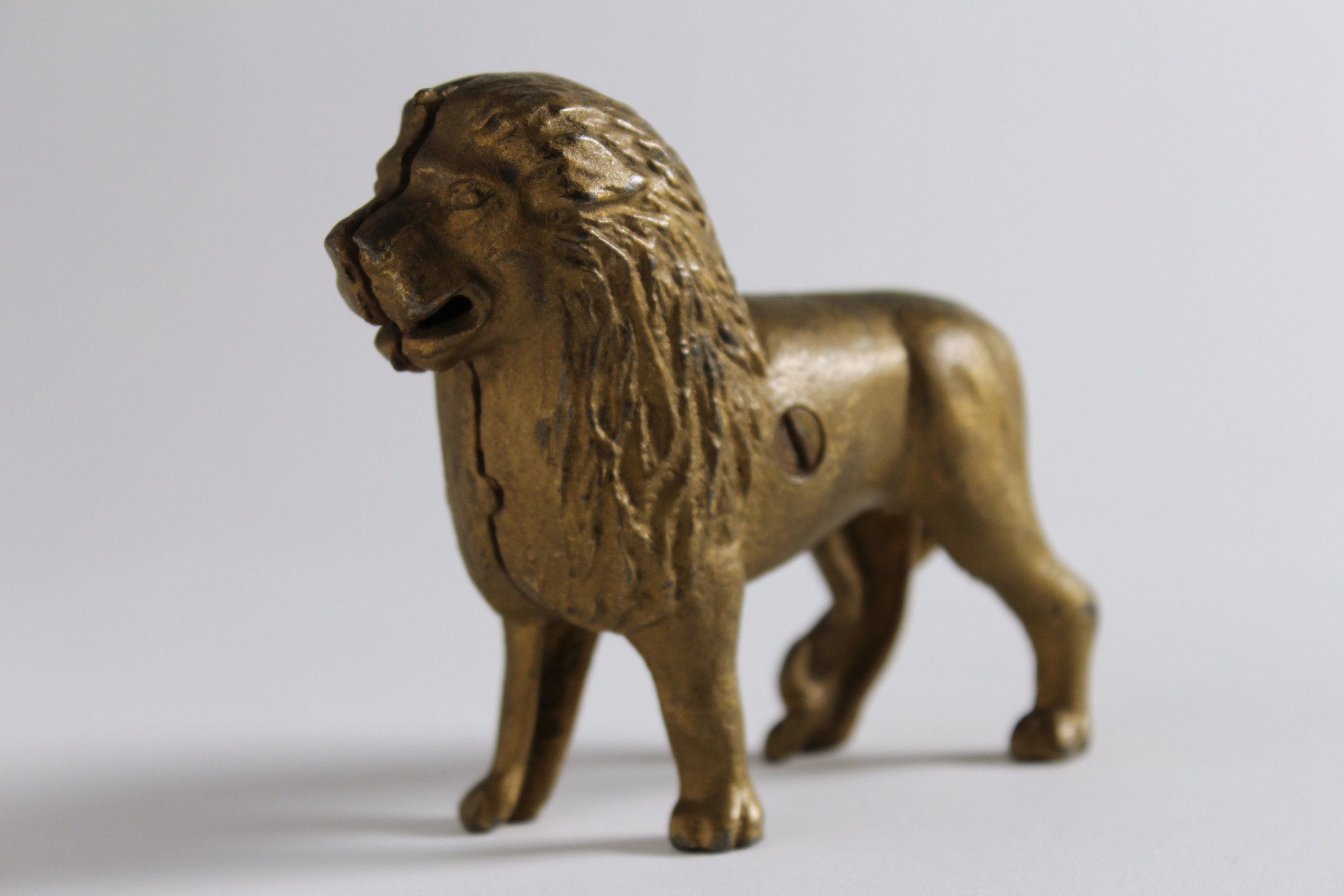 Antique Cast Iron Lion Bank / Early 1900s - Etsy