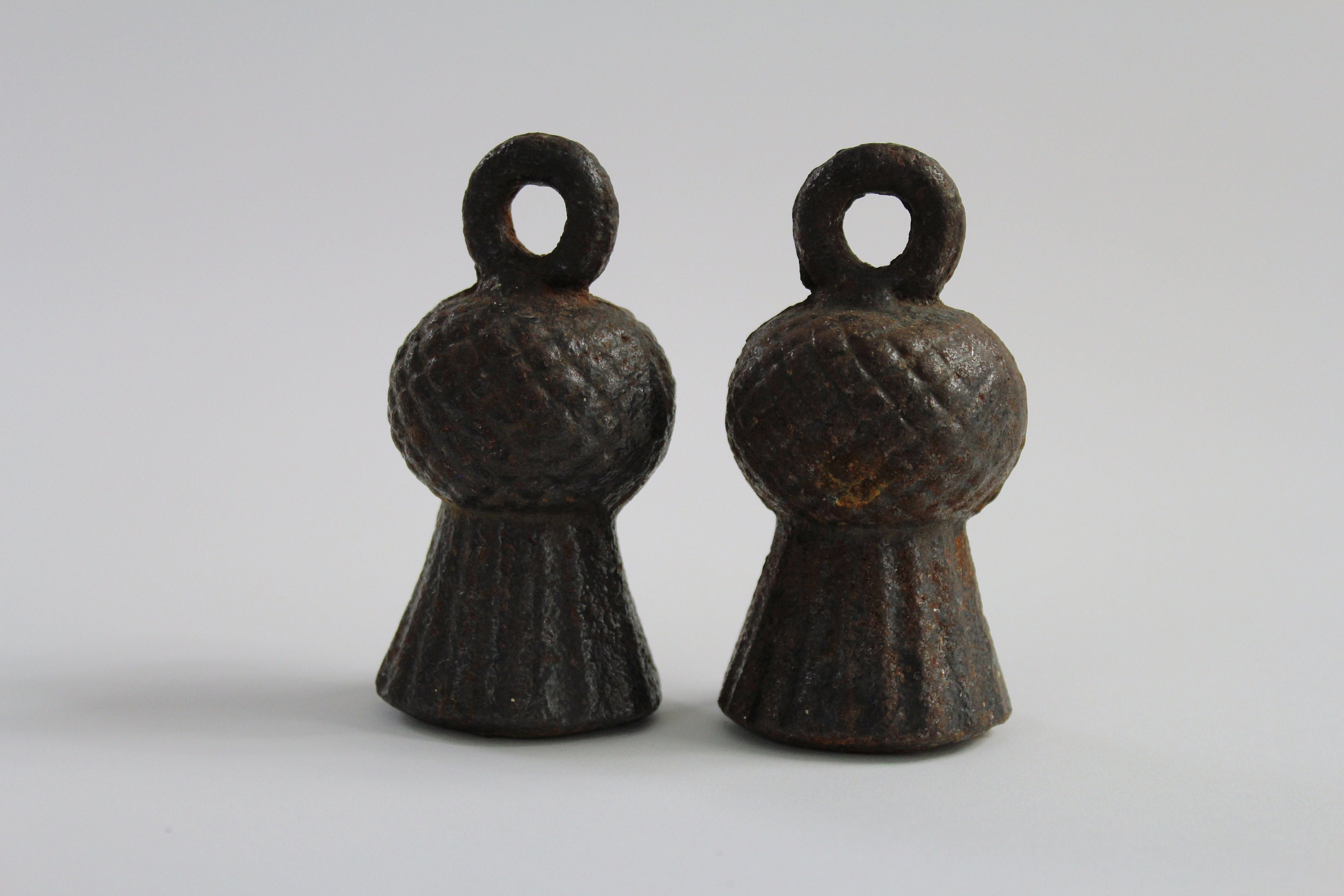 Vintage Tassel Cast Iron Garden Gate Weights / Paperweights / Doorstops ...