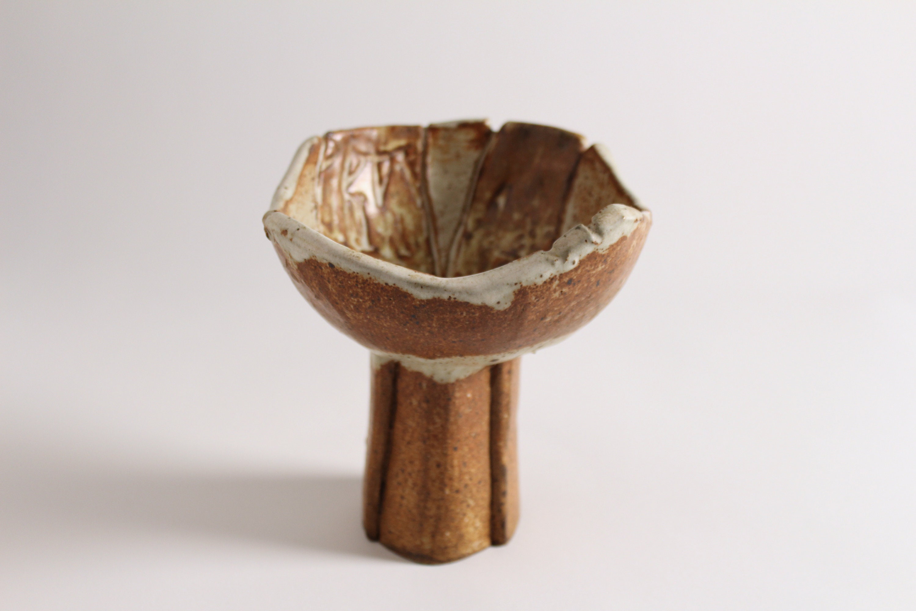 Vintage MCM Numbers and Letters Chalice Hand-built Sculpture / Signed ...