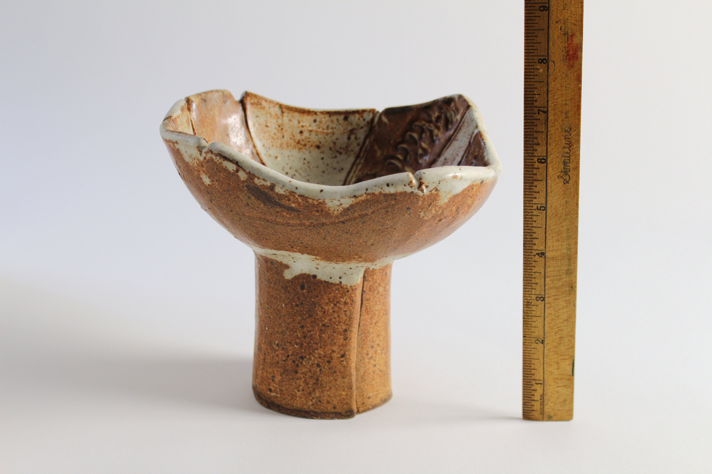 Vintage MCM Numbers and Letters Chalice Hand-built Sculpture / Signed ...