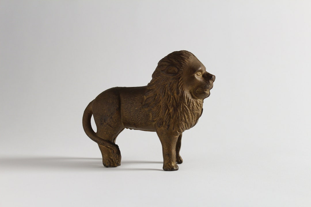Antique Large Cast Iron Lion Bank / Early 1900s - Etsy