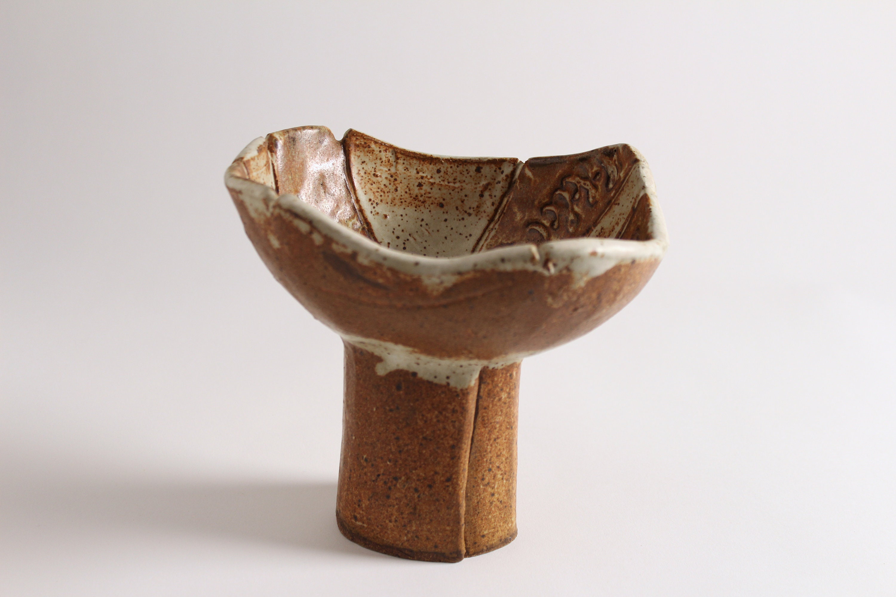 Vintage MCM Numbers and Letters Chalice Hand-built Sculpture / Signed ...