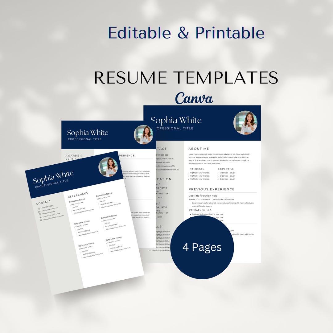 Editable Digital Resume Template | Instant Download & Printable ...