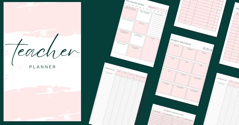 Editable and Printable Digital Teacher Planner Template | Instant ...