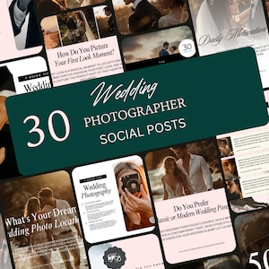 30 Editable Social Media Post Templates for Wedding Photographers ...