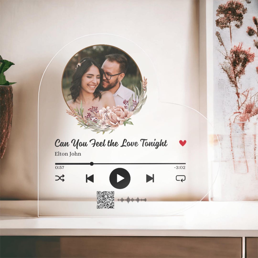 Personalized Music Plaque Song Gift Music Plaque Glass Custom Photo ...