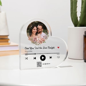 Personalized Music Plaque Song Gift Music Plaque Glass Custom Photo ...