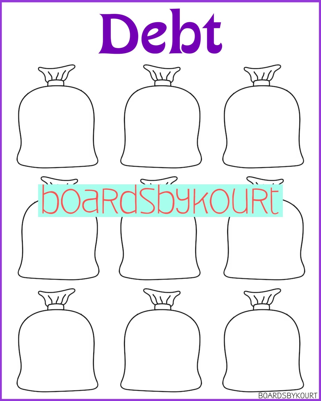 Debt Credit Board - Etsy