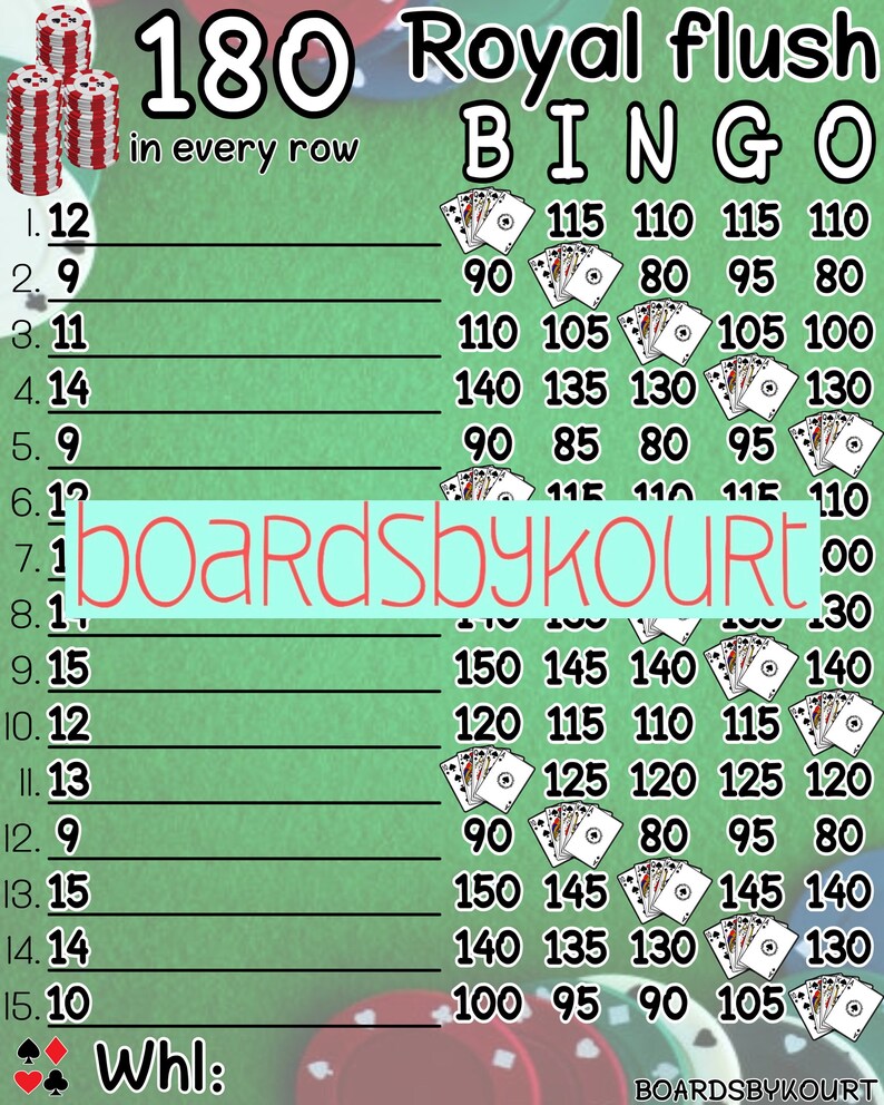 180 Wta Bingo Board - Etsy