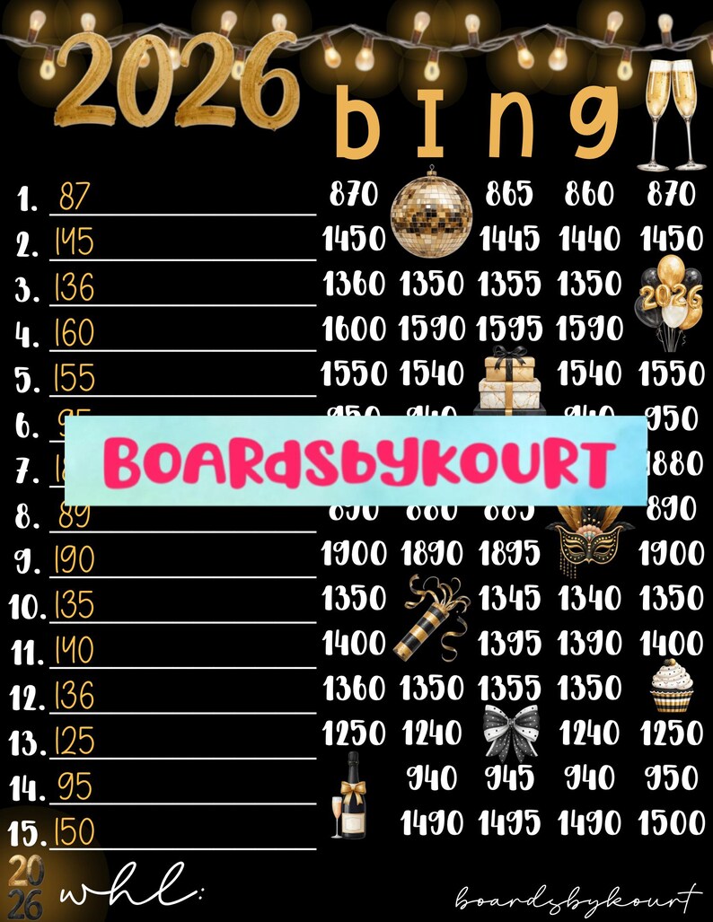 2026 Wta Bingo Board - Etsy
