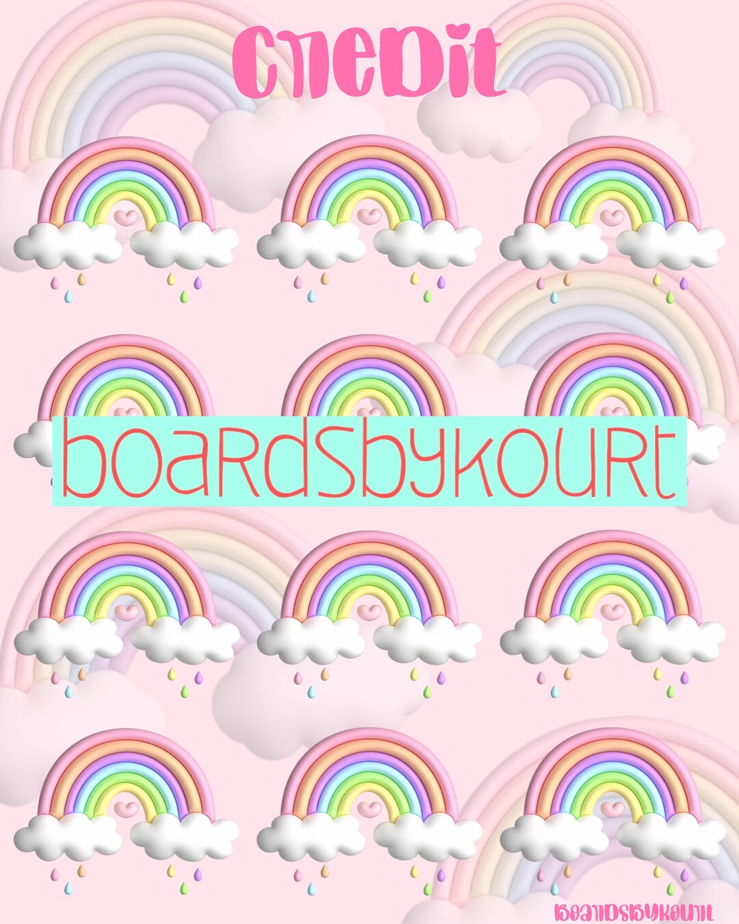 Rainbow Credit Board - Etsy