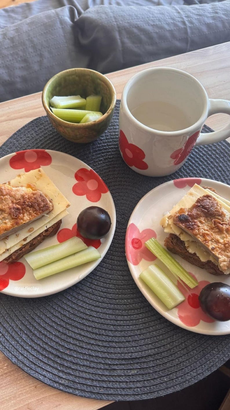 Floral Decorative Handmade Plate With Red Flowers Unique Hand-painted ...